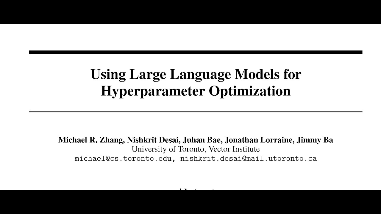 [short] Using Large Language Models for Hyperparameter Optimization