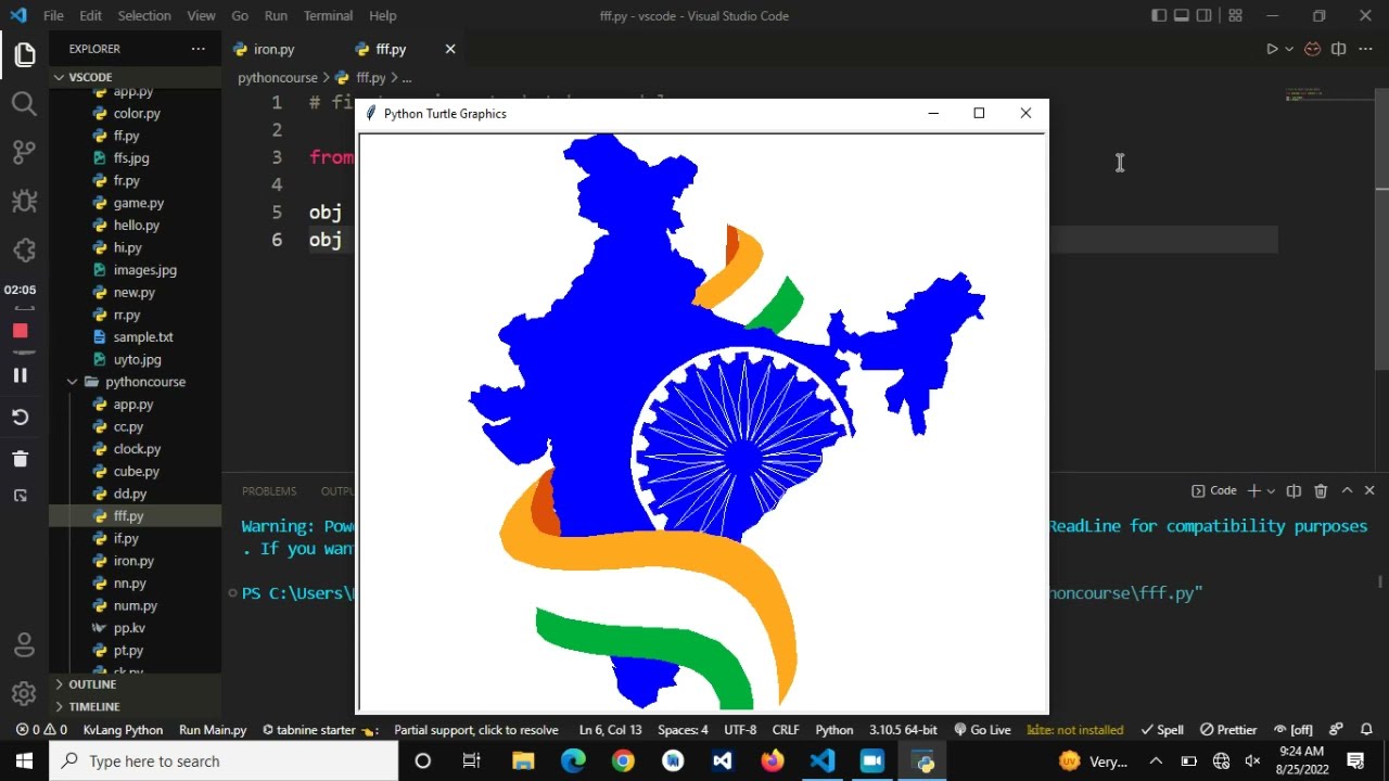 How to draw Indian map in python|| simple coder bk #python