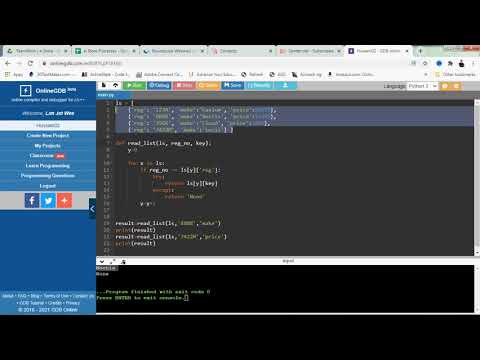 Python ~ Dictionary Data Type And Exception Handling