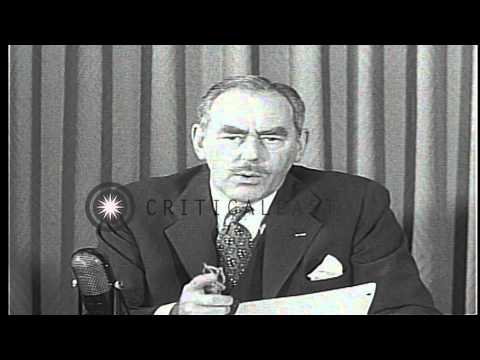 Dean Acheson, Secretary of State criticizes Chinese aggression in Korea in Washin...HD Stock Footage