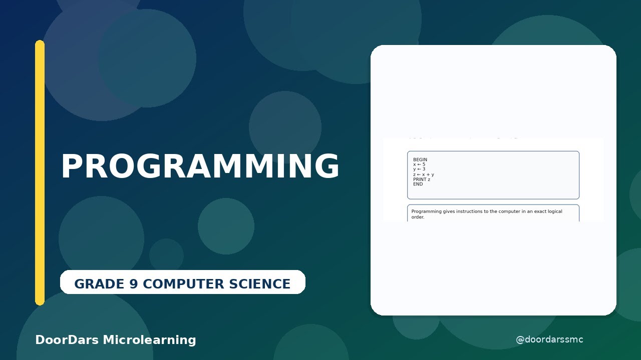Grade 9 Computer Science | Introduction to Programming | DoorDars Microlearning