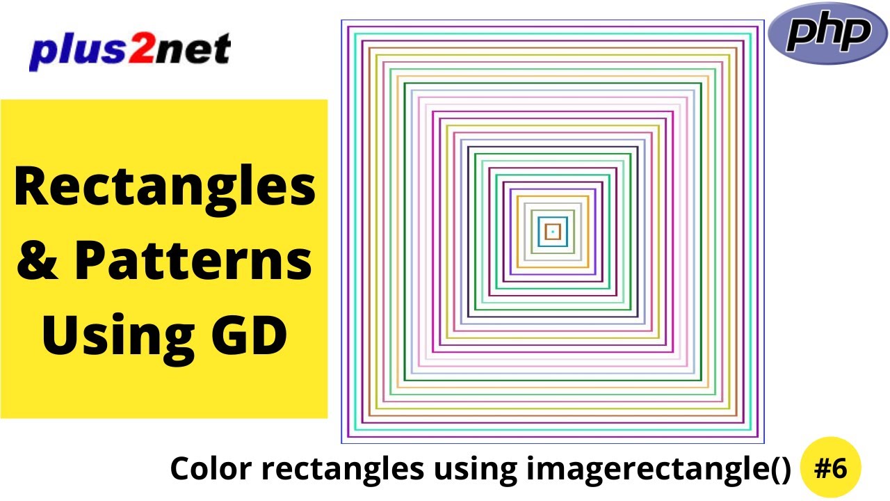 Drawing rectangles & patterns using different thickness and colours using imagerectangle() in PHP GD
