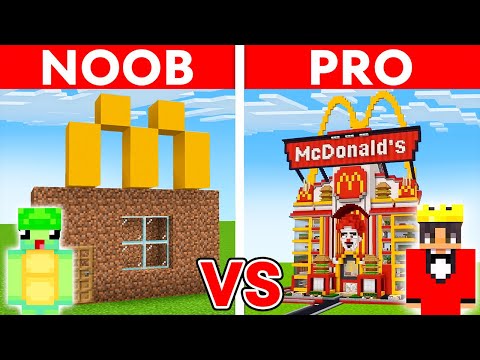 NOOB vs PRO: MODERN MCDONALDS HOUSE BUILD CHALLENGE in Minecraft