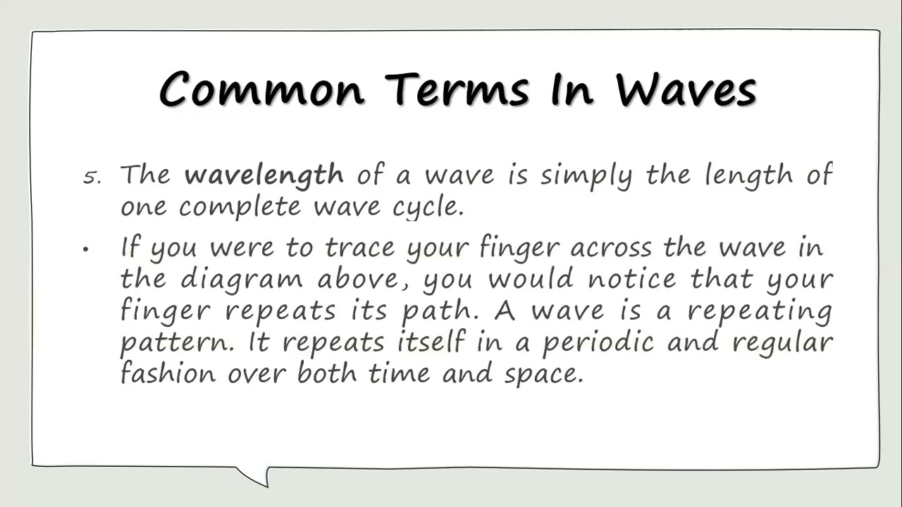 Common Terms Used In Waves : Wavelength, Amplitude , Crests & Troughs | WAVES