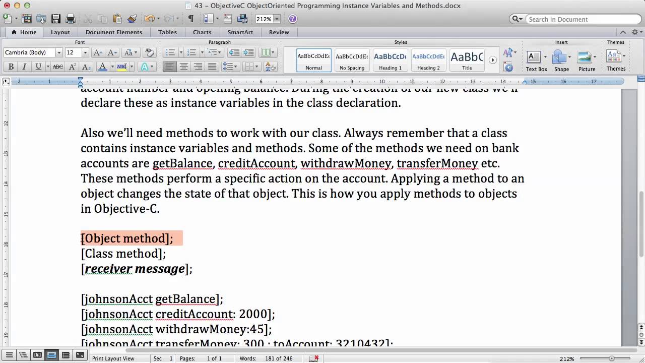 Objective C Tutorials   46   Instance Variables and Methods