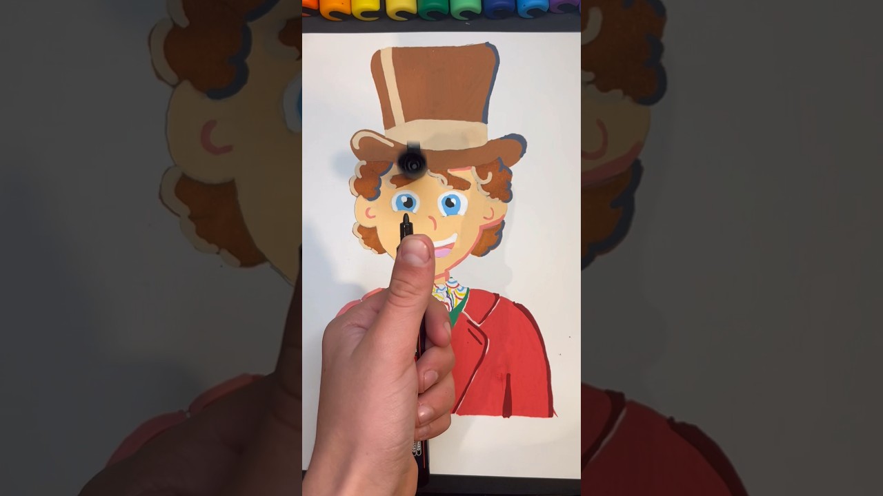 Drawing Willy Wonka From Wonka (SaTIsfYiNg) #art #shortsfeed #wonka