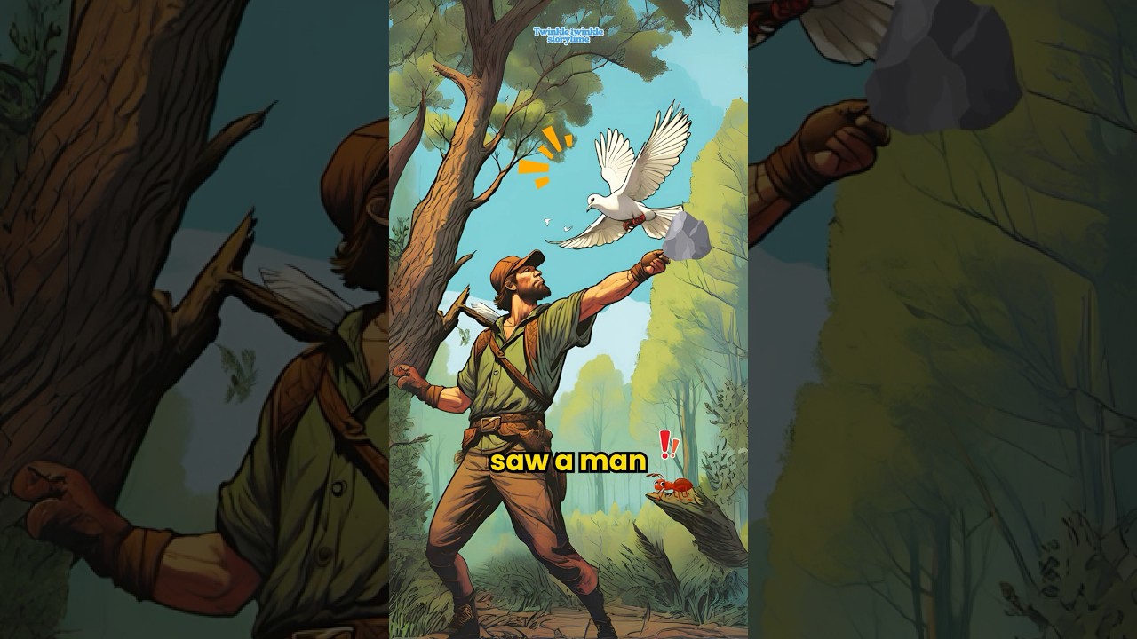 The Ant and the Dove: Kindness always comes back | AI Generated video for kids learning #story #AI