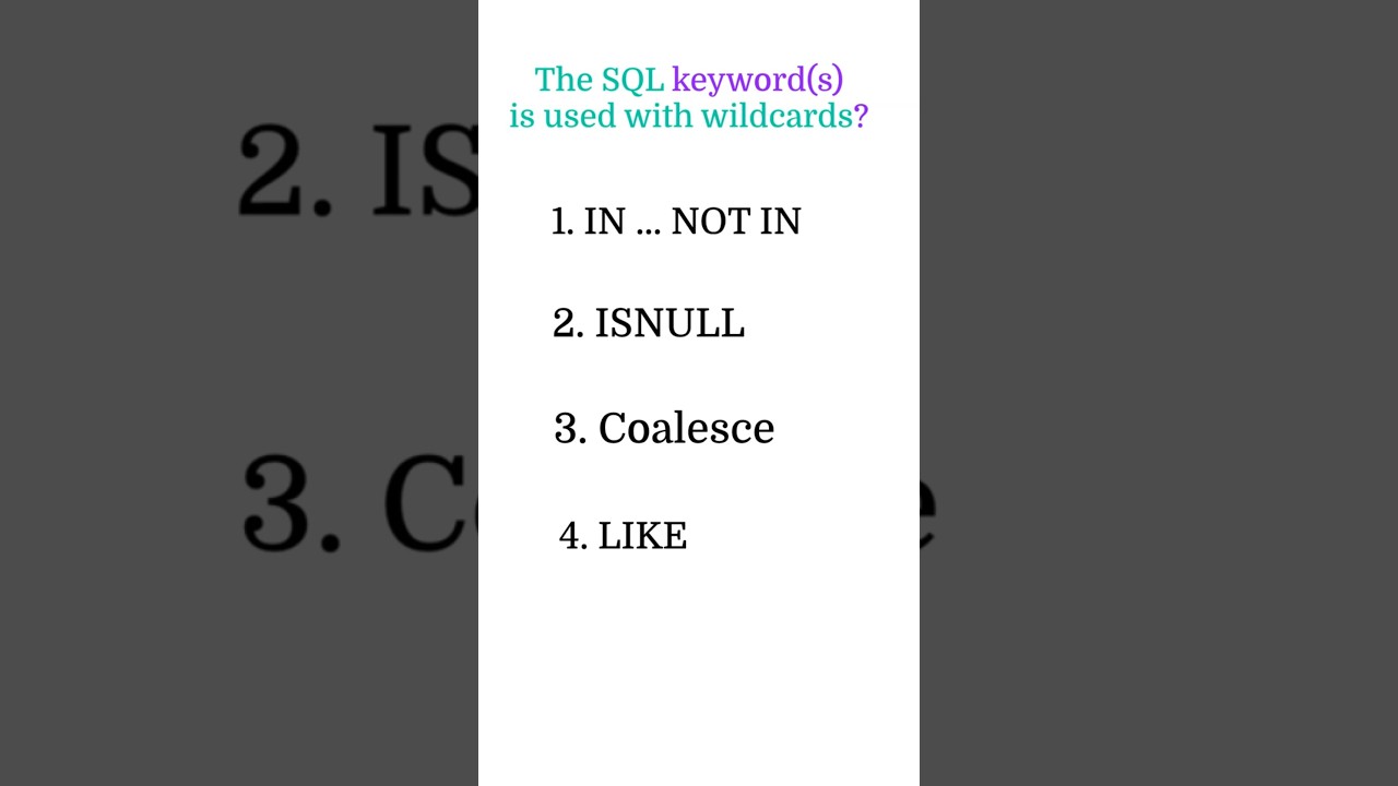 SQL Quiz 6  | SQL Quiz for the day | SQL Tutorial for Beginners |
