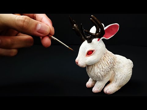 How to Make a Cryptid (JACKALOPE) With Clay