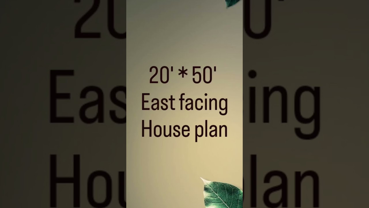 20' x 50' East facing house plan 🏡