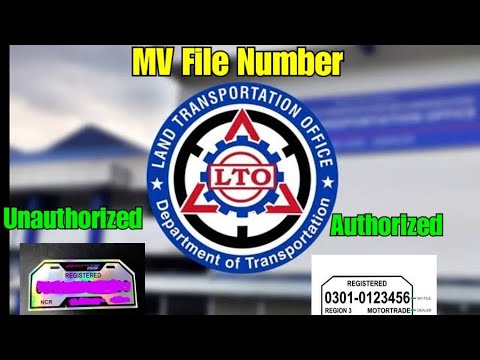 Authorized MV file number | Unauthorized MV file number | Penalty by LTO unauthorized plate