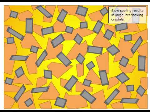 Magma crystallization into igneous rock