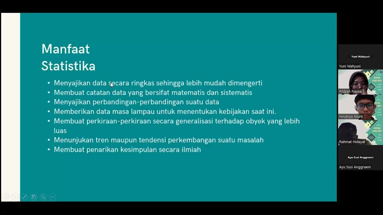 STATGEN CLASS 2023 #2 Metode Statistika 1 (SATS4121) Pertemuan 1