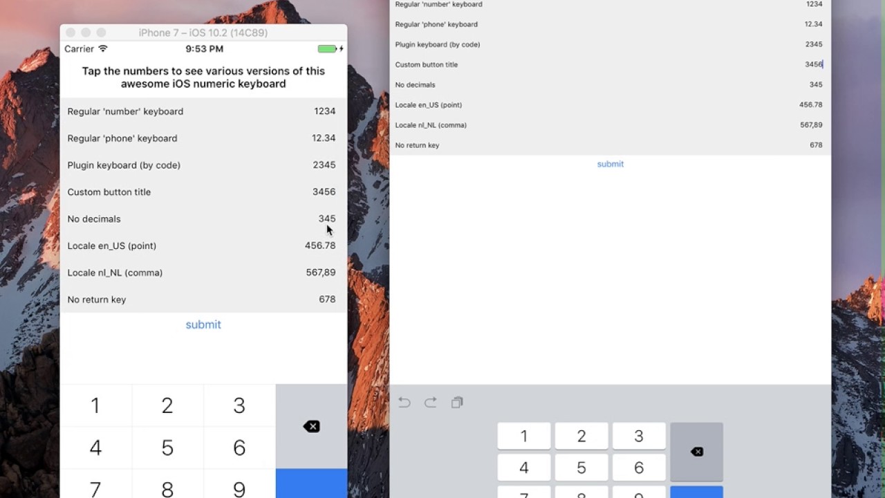 NativeScript Numeric Keyboard