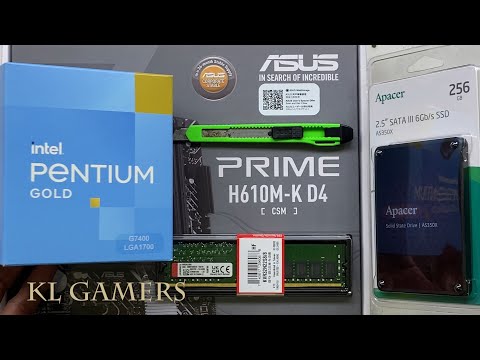 intel Pentium GOLD G7400 ASUS PRIME H610M-K D4 CSM Apacer SATA SSD Simple Cheapest Desktop PC Build