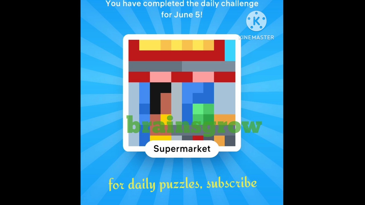 Nonogram daily challenge 5 June 2023 - Easy - solution / answer / how to solve #brainsgrow