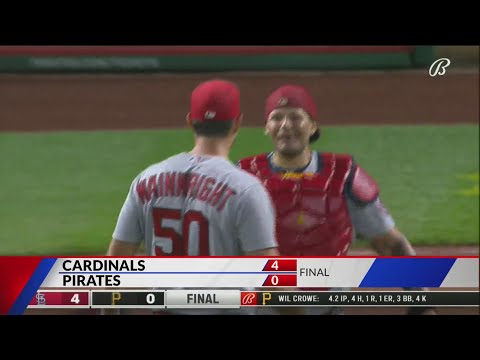 Wainwright pitches two-hit shutout, Cards top Pirates 4-0