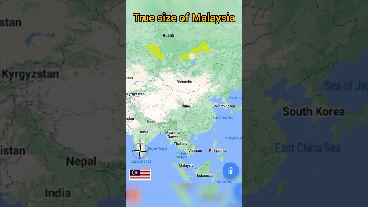 True size of Malaysia | #shorts #shortsvideo #shortsyoutube #shortvideo #map #world #malysia #short