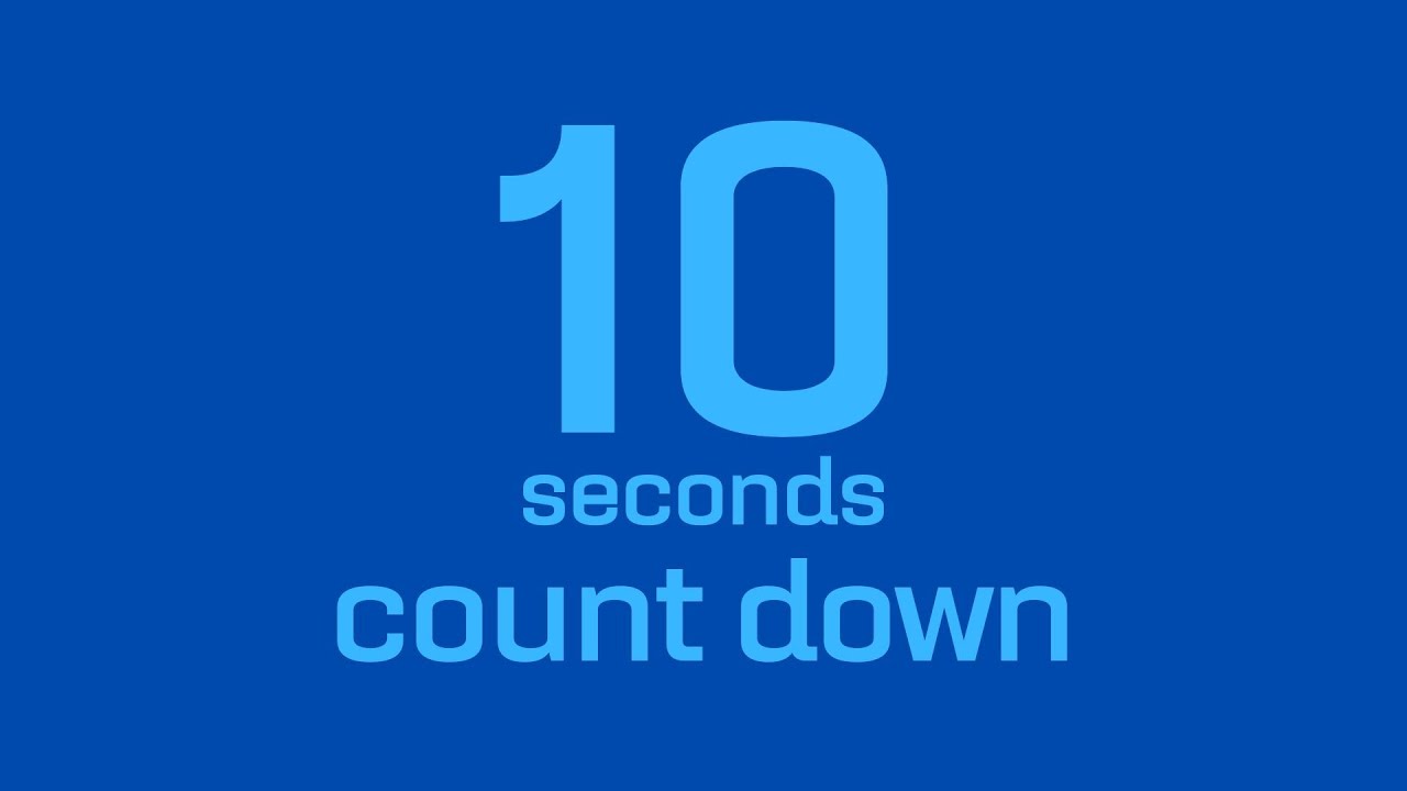 10 seconds timer / countdown timer / number color / blue background / blue screen