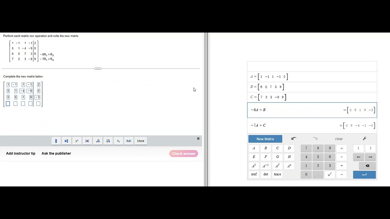 Matrix Operations using Desmos
