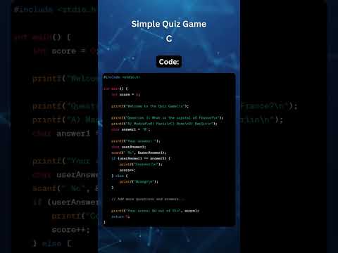Simple Quiz Game in C #coding #gaming #code #coder #cprogramming #tutorial #developer