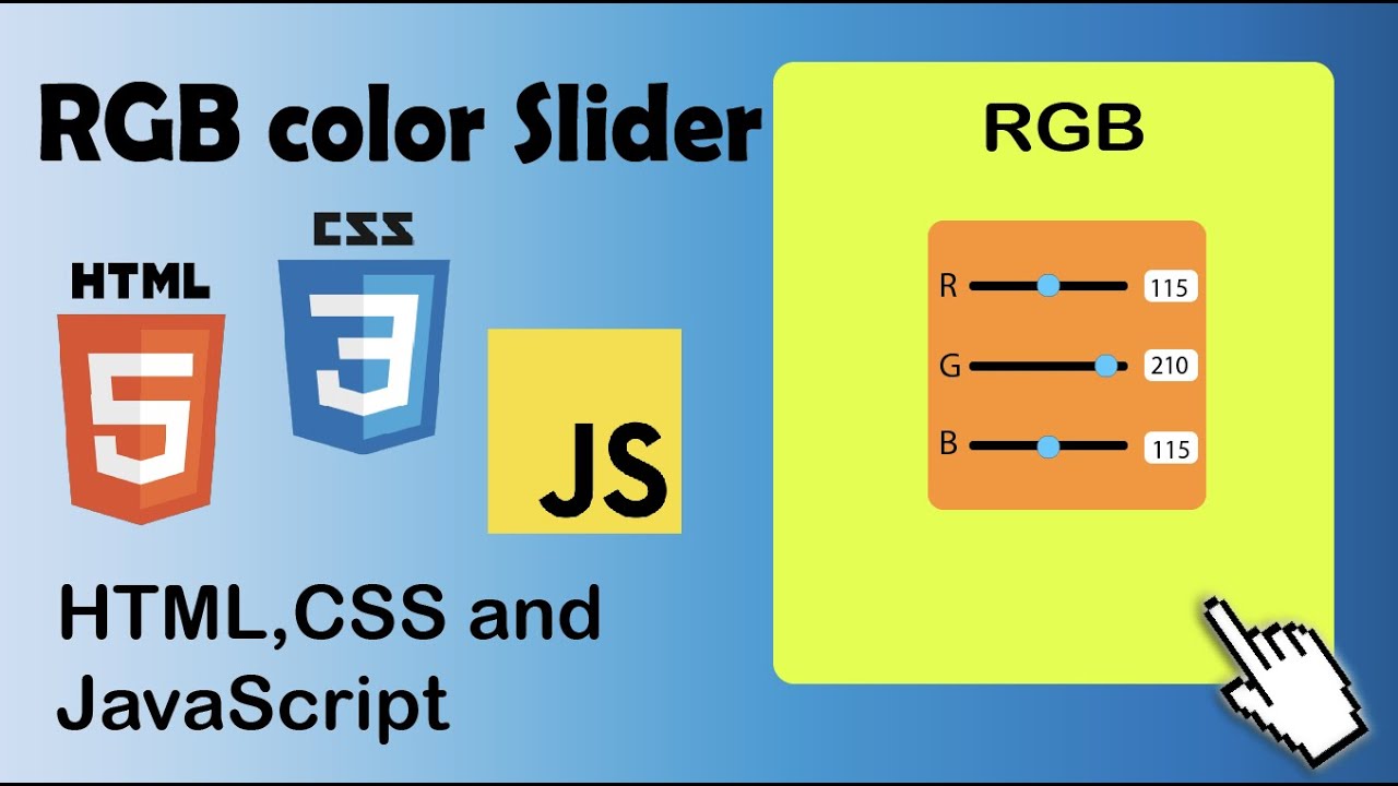rbg color slider  using javascript | color slider javascript