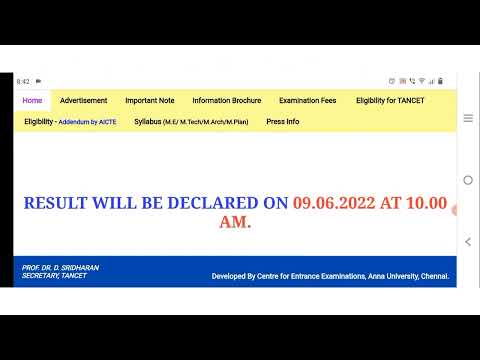 TANCET RESULT TODAY 09/06/2022 10 Am