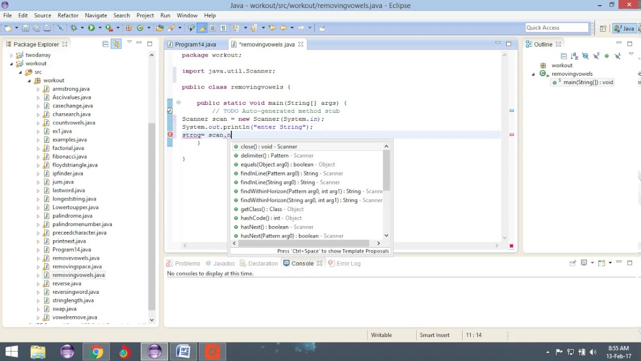 Simple java program to remove vowels from the string