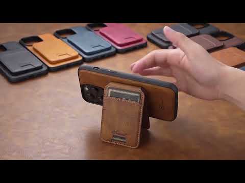 MagSafe iPhone 15 Cardholder Case | Luxury Magnetic Leather Pouch Wallet