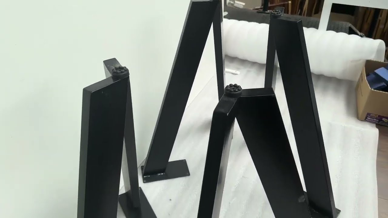 NTSDV70 - Double V Shaped Dining Table Leg - Natural Timber Stone