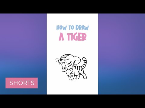 Draw a Cute Tiger | How to Draw Simple Cute Animals in Chibi Style #shorts