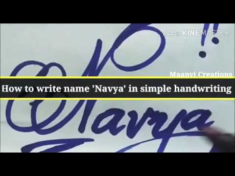 How to write name 'Navya' ||simple english cursive writing using marker