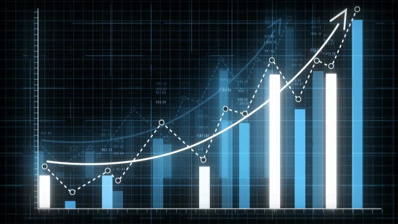HUD Graph With Rising Arrow Motion Graphics