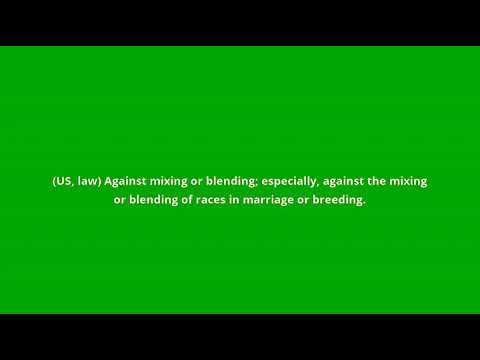 what is the meaning of antimiscegenation