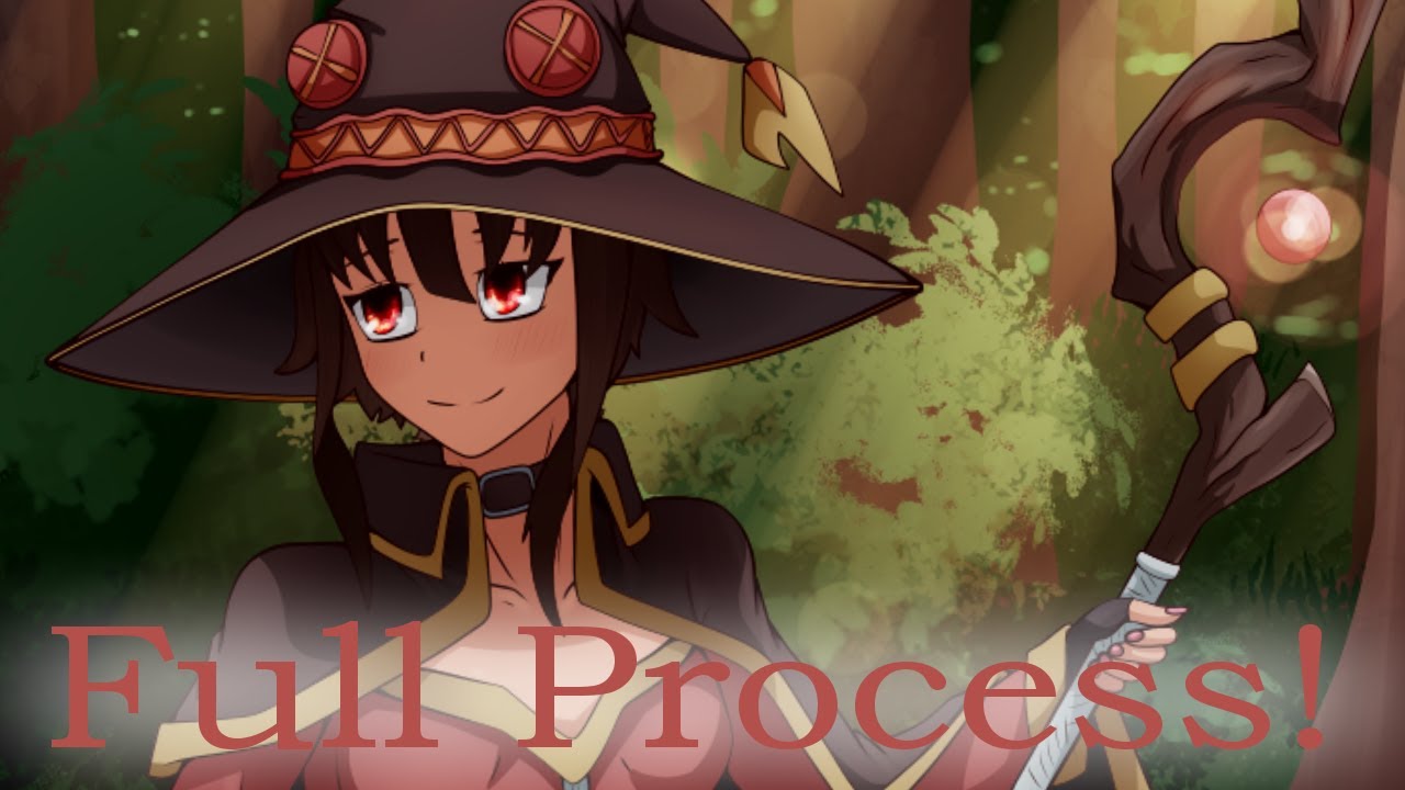 Megumin Full Fanart Process!