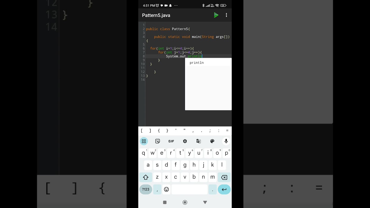 Pattern-5 | Java pattern programs | Java programming | Java