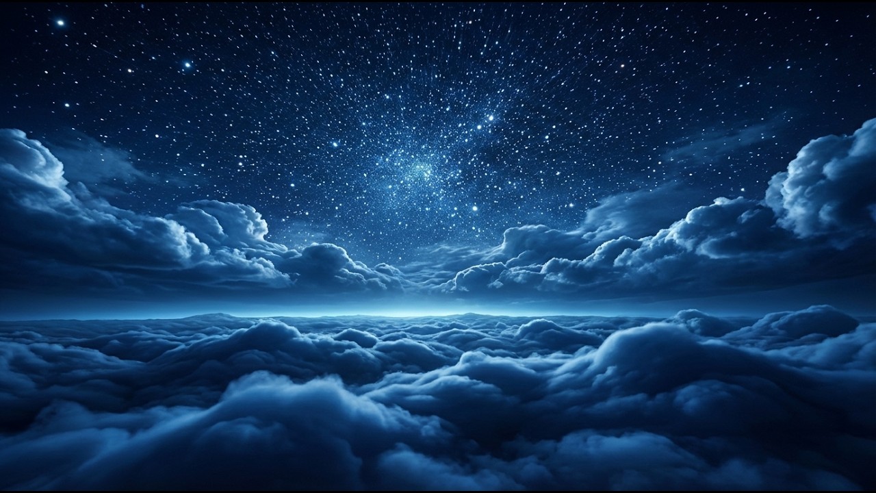 Night Sky 4K HDR Above Volumetric Clouds | 10 Hours Real Starfield Timelapse for OLED TVs