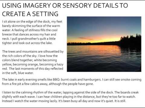 LESSON USING IMAGERY TO CREATE A SETTING