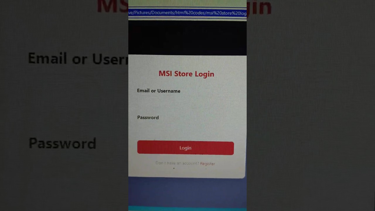 MSI Store Login Page by HTML and CSS | Responsive Login Form Design Tutorial