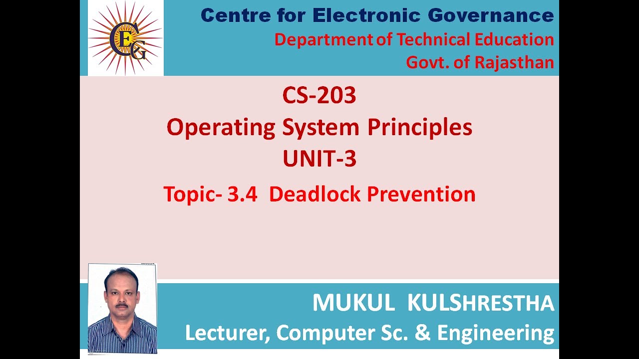 14  CS 203 Operating System Unit 3 Topic 3 4   Deadlock prevention