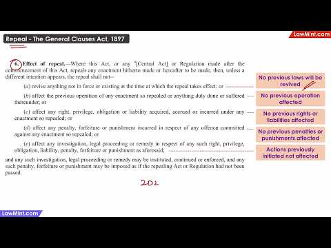 Effect of repeal Section 6 The General Clauses Act 1897