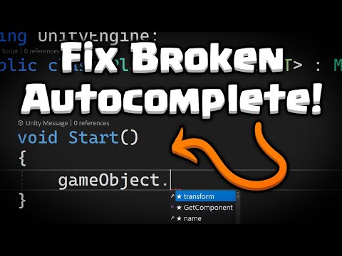 Fix Visual Studio Autocomplete/Intellisense in Unity - (2022, 2019, 2017)