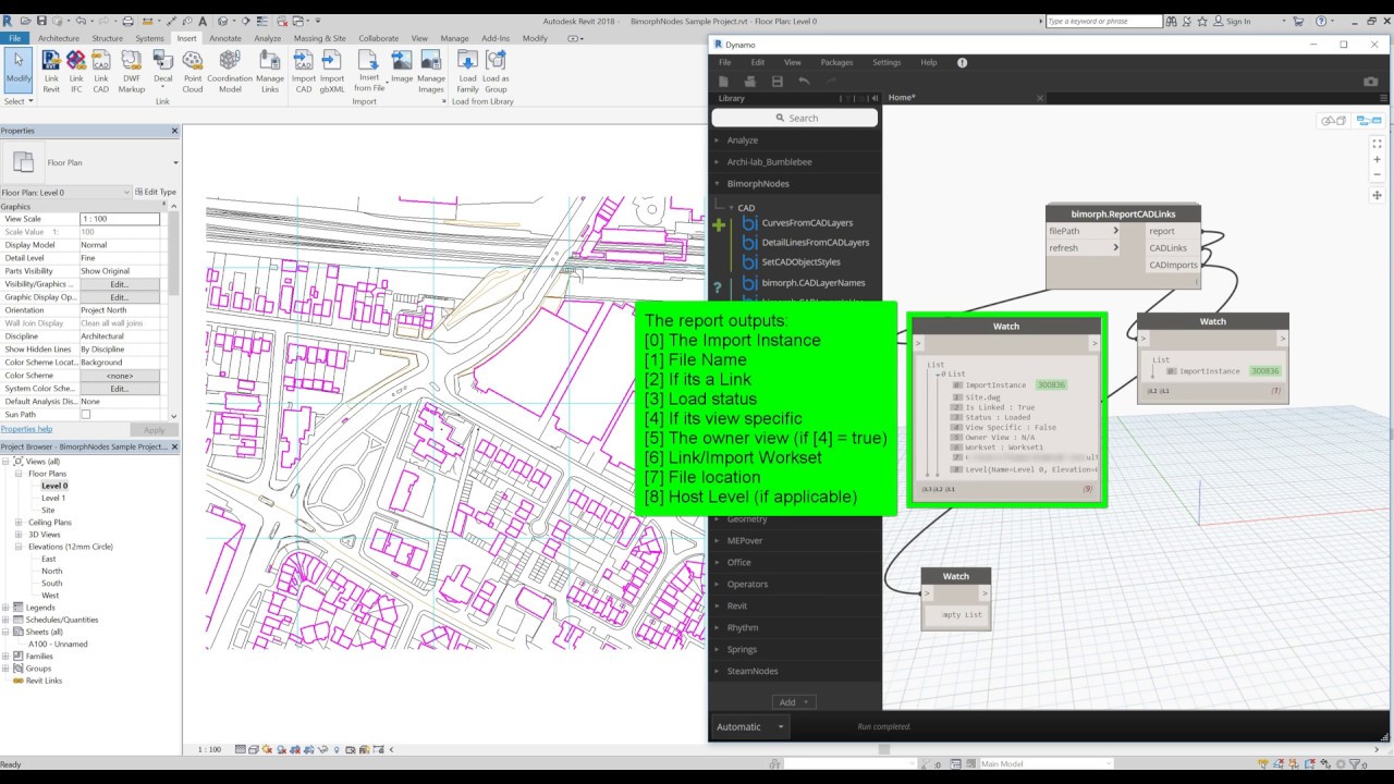 Bimorph Nodes v2.0 ReportCADLinks | Dynamo BIM Package