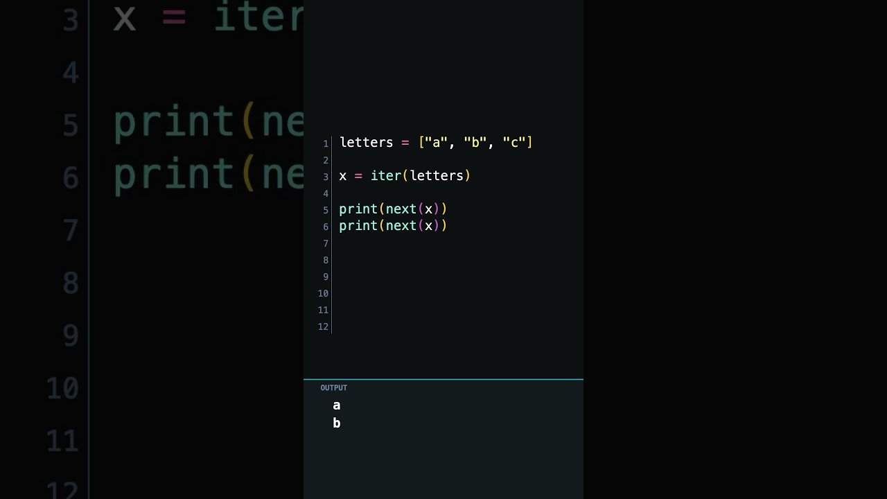 iter and next function in python #coding #python #programming