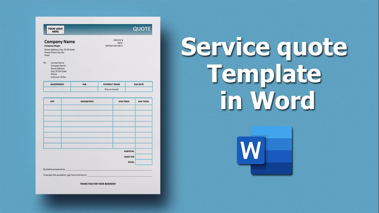 How to Create Service quote Template in Microsoft Word