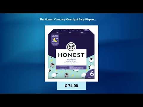 The Honest Company Overnight Baby Diapers, Sleepy Sheep, Size 6, 42 ct