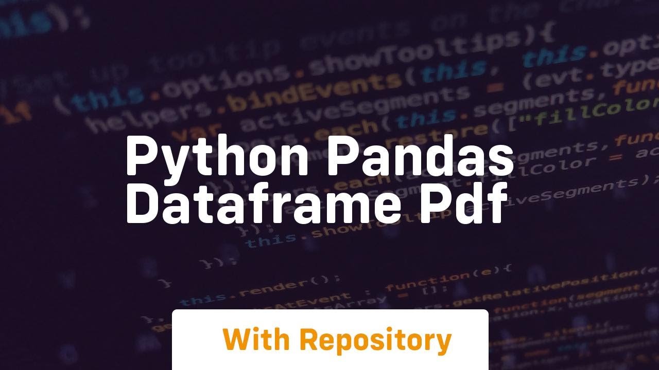 python pandas dataframe pdf