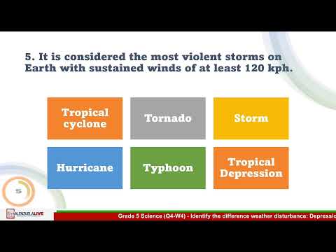 Grade 5 Science (Q4-W4) - Identify the difference weather disturbance - Depression Storm and Typhoon
