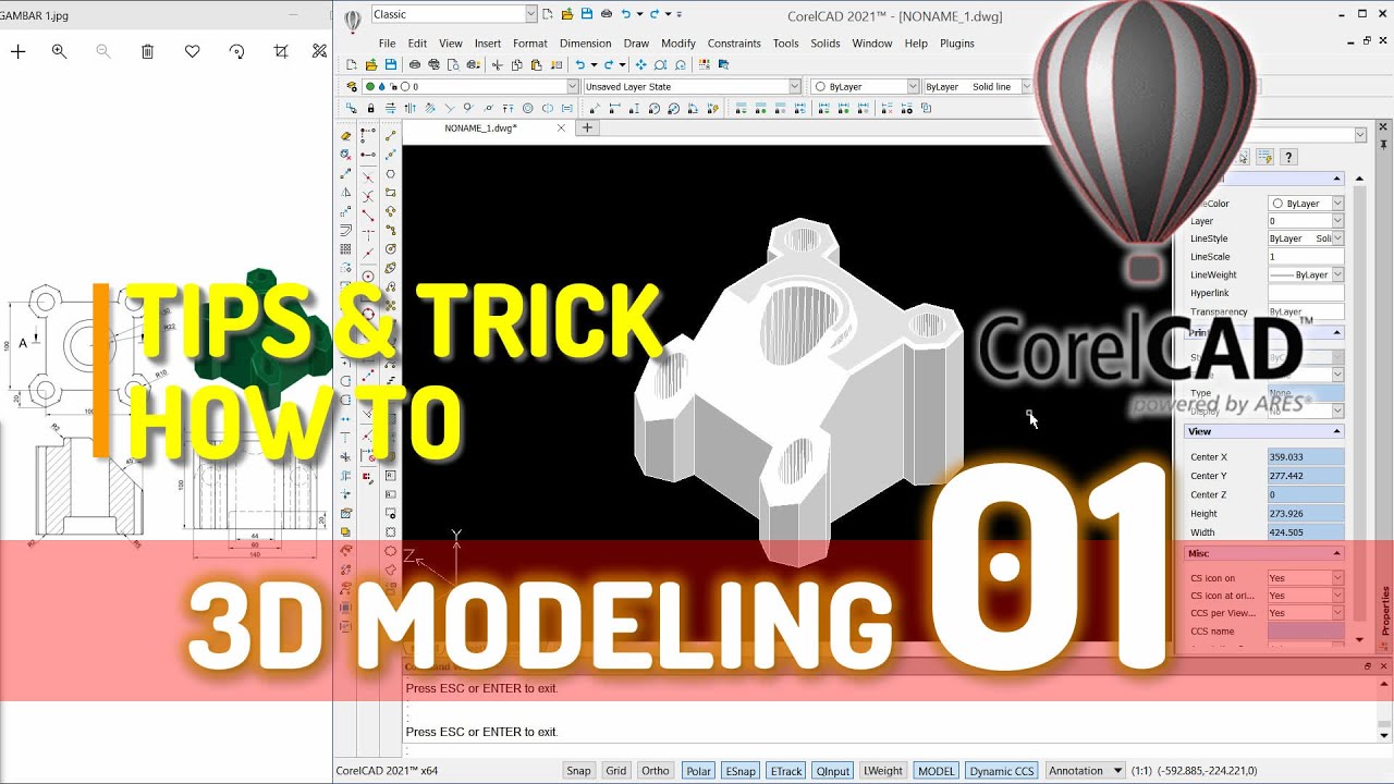 CorelCAD 2021 Basic 3D Modeling Tutorial For Beginner