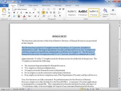 Change the Horizontal Alignment of Text - Word 2010